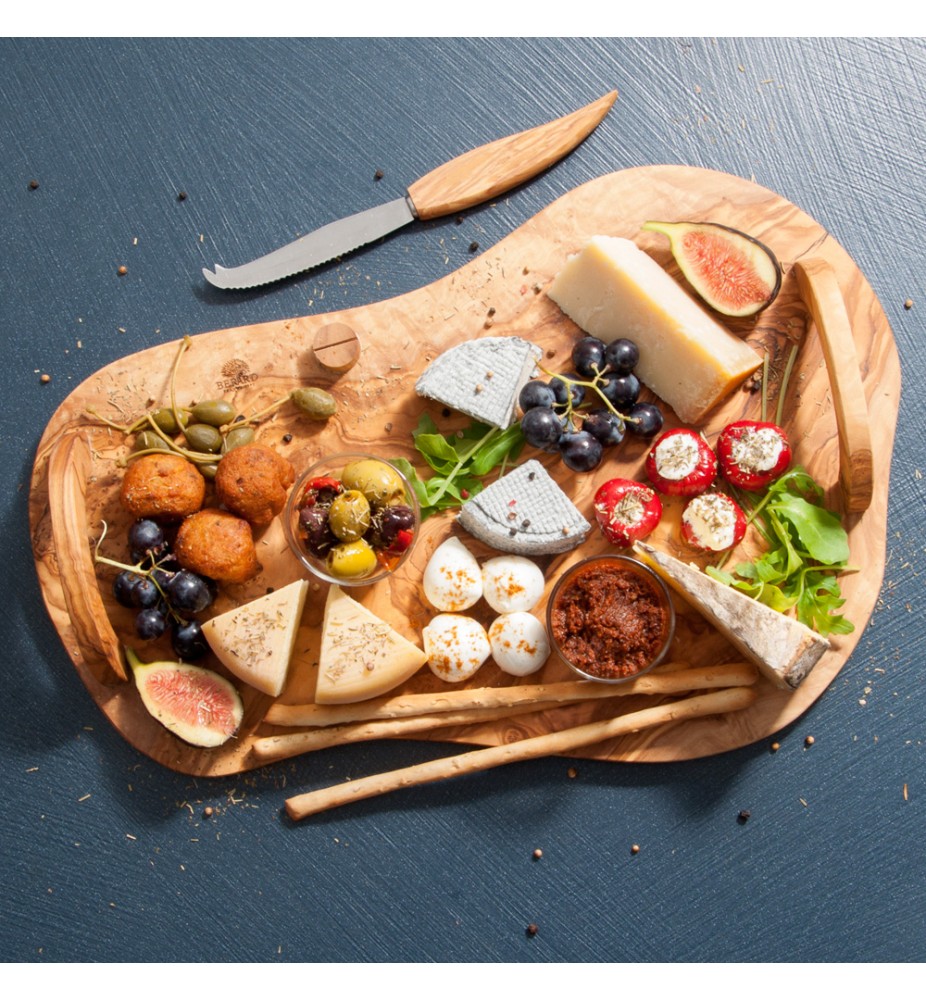 Plateau à fromage en bois d’olivier et fait main avec couteau à fromage ...